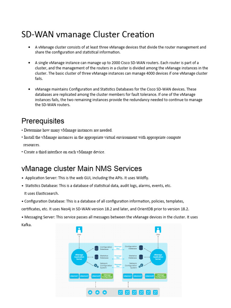 SD-WAN Vmanage Cluster Creation-AM-V1 | PDF | Computer Cluster | Databases