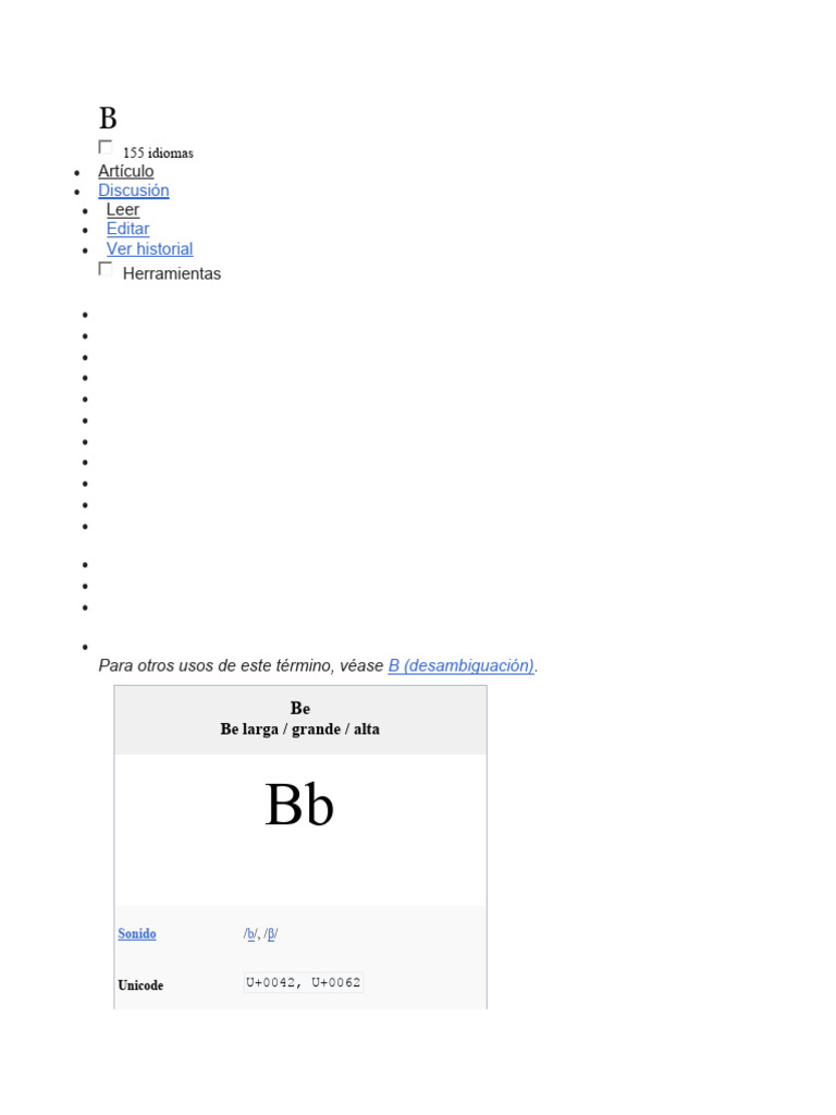 Letra B | PDF | Notación | Fonética