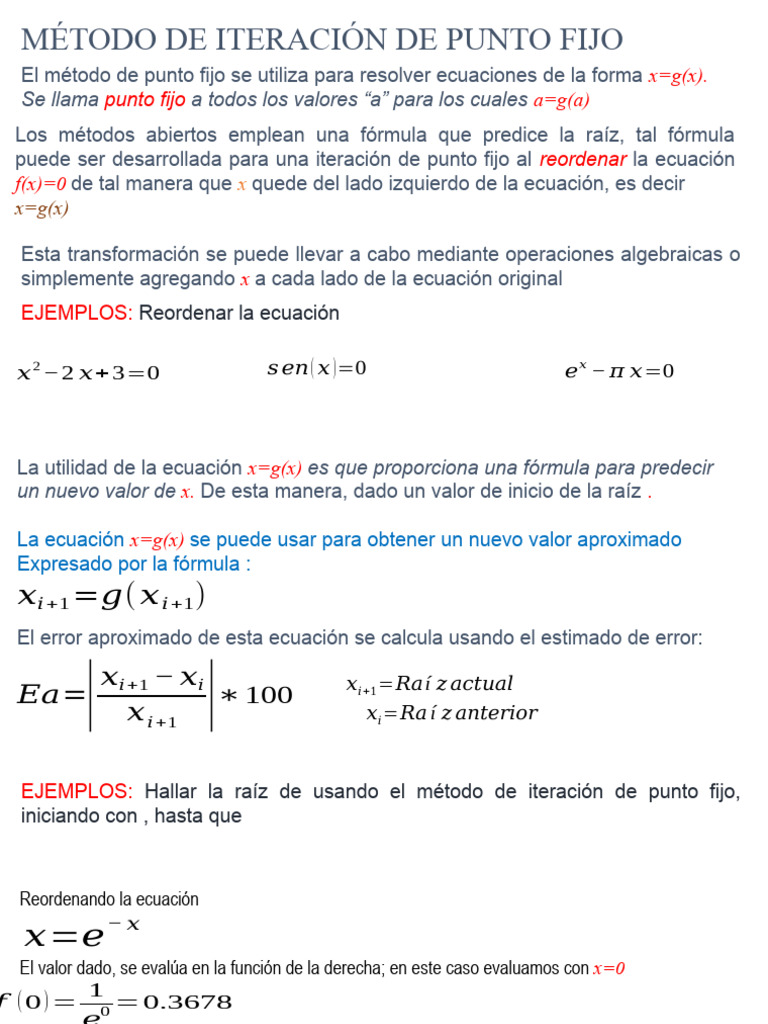 Método de Iteración Punto Fijo | PDF | Ecuaciones | Iteración
