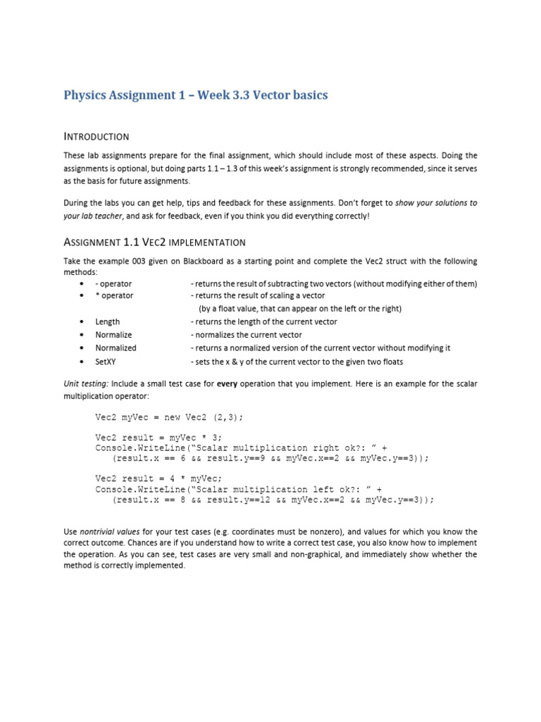 Physics Assignment 1 2023 Pdf Euclidean Vector Velocity