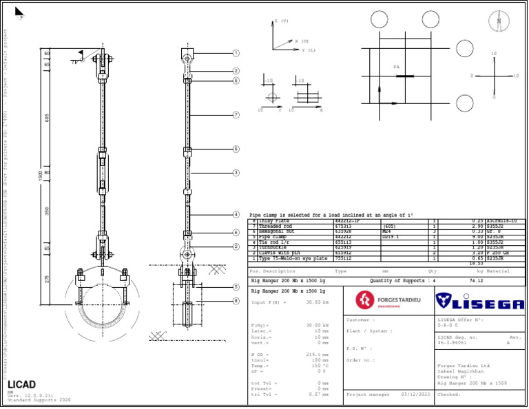 LICAD86061000046 - Rig Hanger 200 NB X 1500 LG | PDF | Mechanical ...