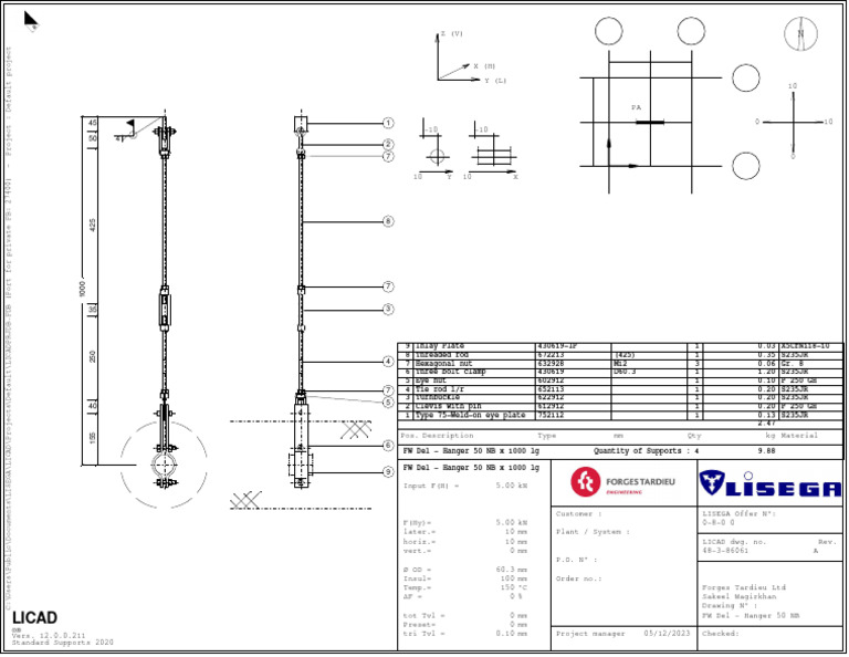 LICAD86061000048 - FW Del - Hanger 50 NB X 1000 LG | PDF | Metalworking