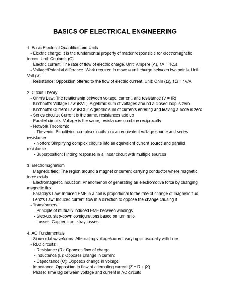 Point Wise Notes From AI | PDF | Electric Motor | Electric Power ...
