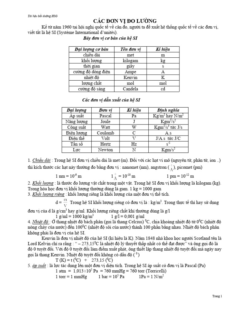 Cac Don VI Do Luong | PDF