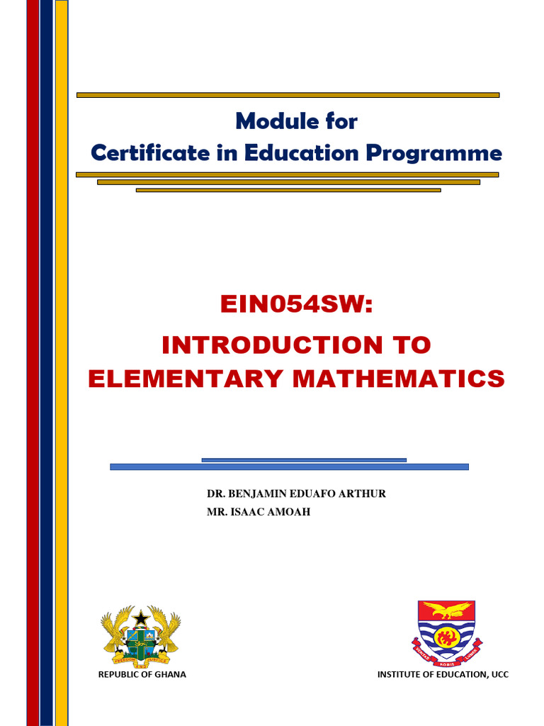 Ein 054 Introduction To Elementary Mathematics Pdf Arithmetic Sequence