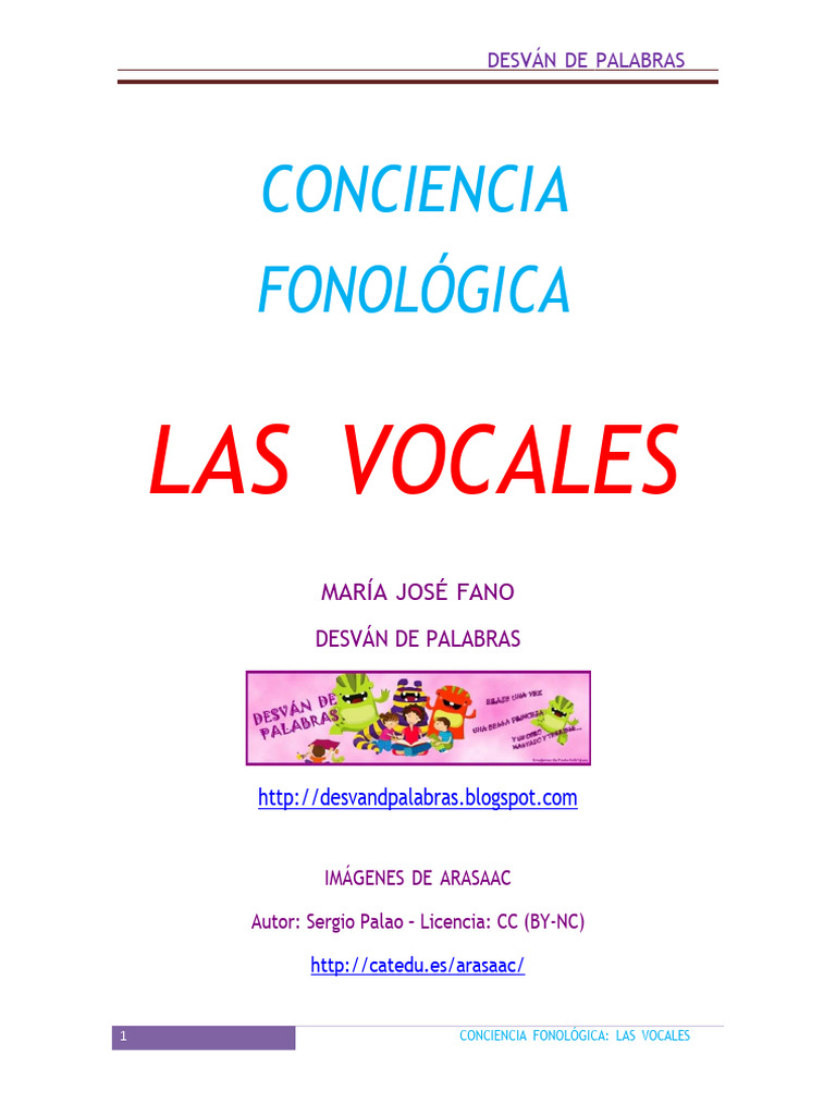 Actividades de Conciencia Fonológica: Vocales | PDF | Vocal | Sílaba