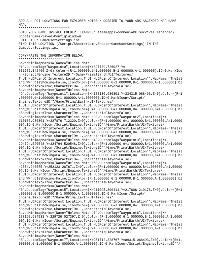 Asa Add All Notes Poi Map | PDF