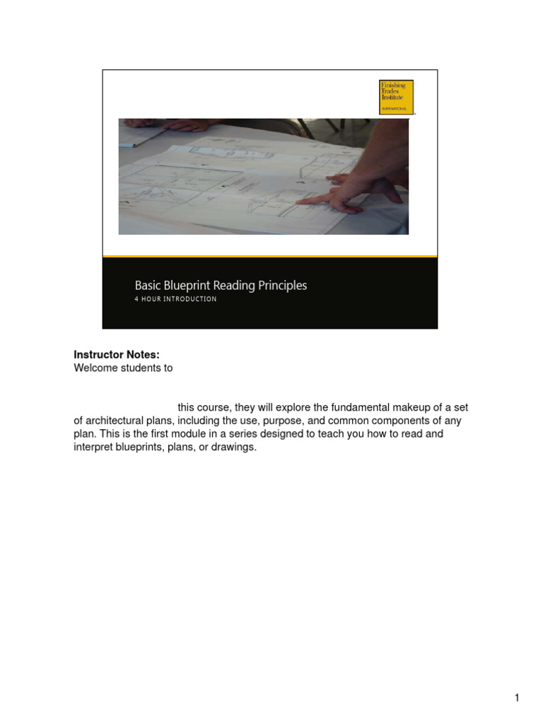 Blueprint Reading Principles Instructor PPT - 4 HR - Jan 2020 With ...