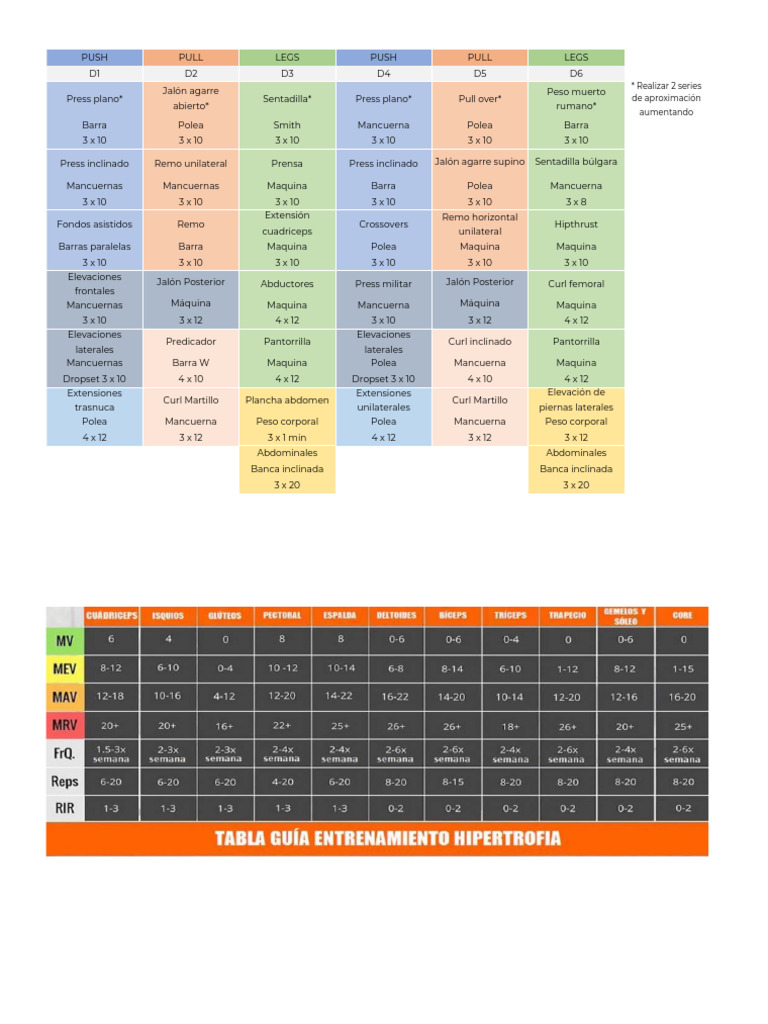 Rutina PPL | PDF | Ejercicio físico | Aptitud física