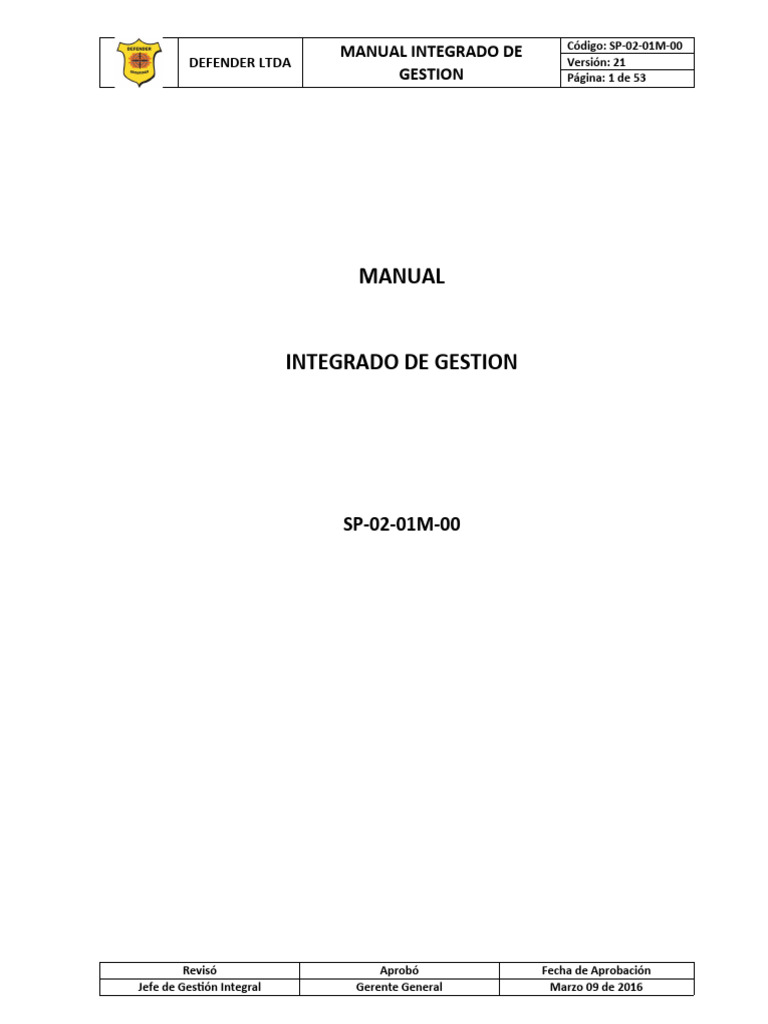 SP-02-01M-00 MANUAL SGI v21 | PDF | Calidad (comercial) | Planificación