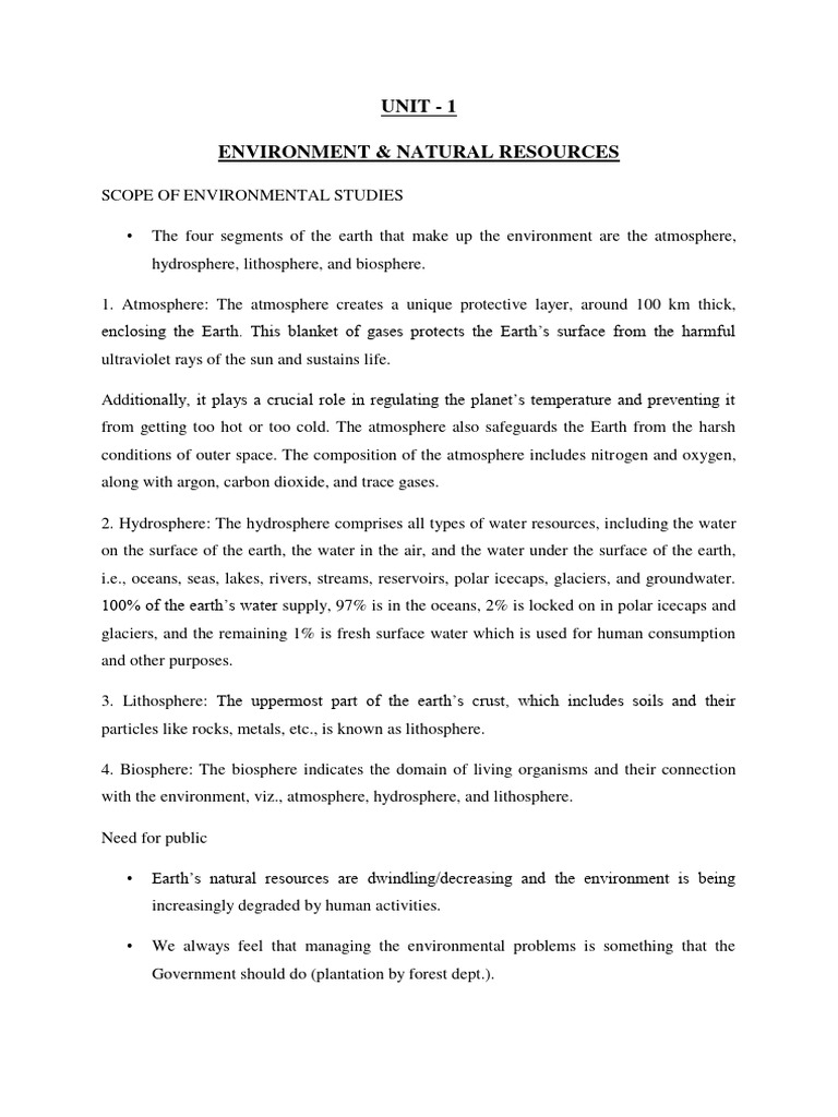 ENVIRONMENT & NATURAL RESOURCES | PDF | Agriculture | Soil