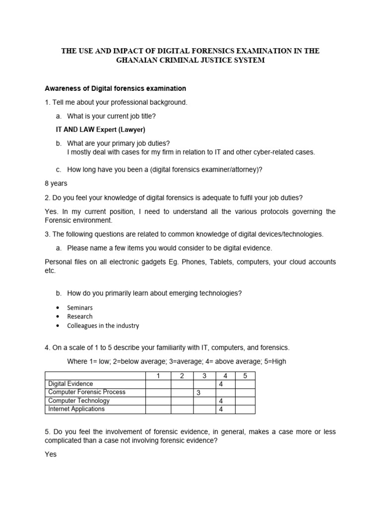 New Questionnaire Cybertec Inc. IT AND LAW Expert (Lawyer) | PDF | Computer Forensics | Digital ...