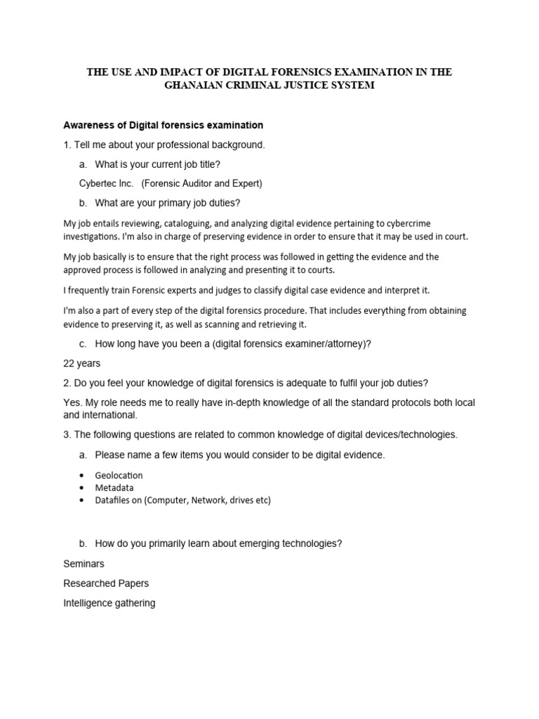 New Questionnaire Cybertec Inc. (Forensic Auditor and Expert) | PDF ...