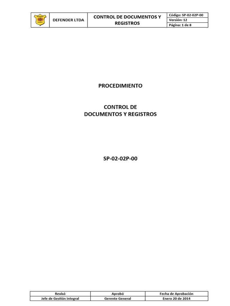 SP-02-02P-00 CONTROL DCTOS Y REGISTROS v12 | PDF | Sistema de información geográfica | Archivo ...