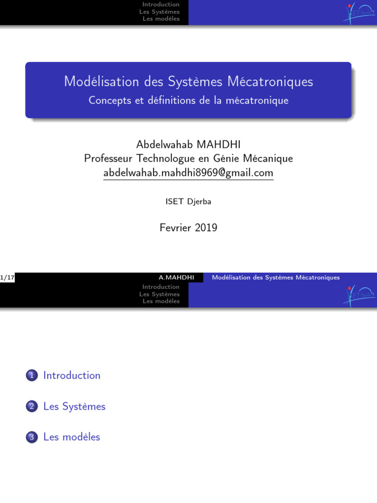 Modélisation des Systèmes Mécatroniques | PDF | Modèle mathématique ...