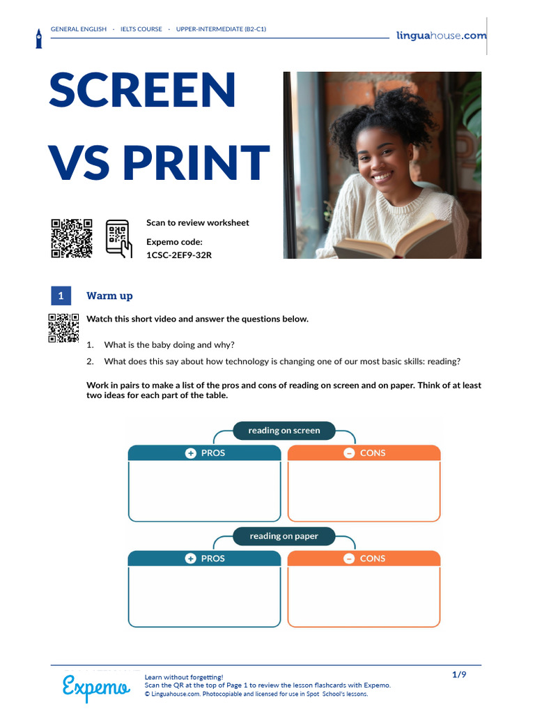 Screen Vs Print British English Teacher | PDF | Reading Comprehension ... Screen Vs Print British English Teacher | PDF | Reading Comprehension ...