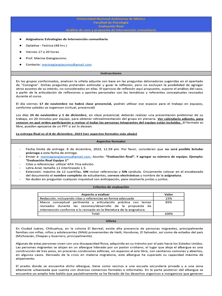 Evaluación Final | PDF | Ciencia cognitiva | Ciencias del comportamiento