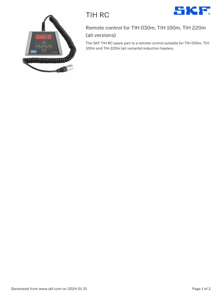 SKF TIH RC Specification | PDF | License | Websites