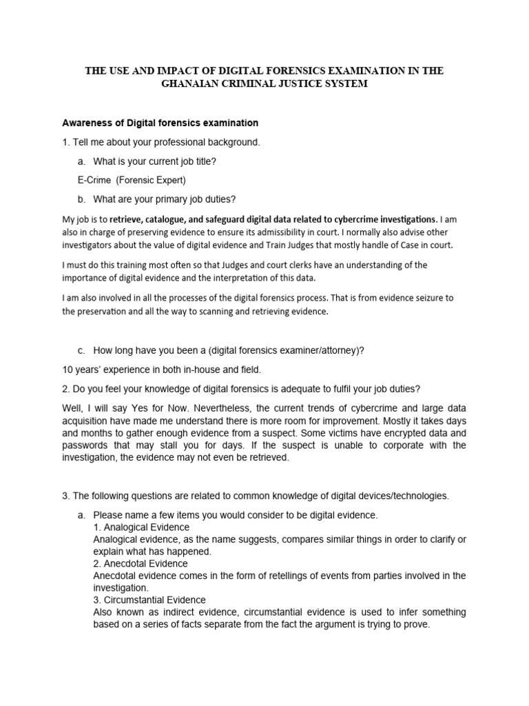 New Questionnaire (Forensics Expert) | PDF | Digital Forensics ...