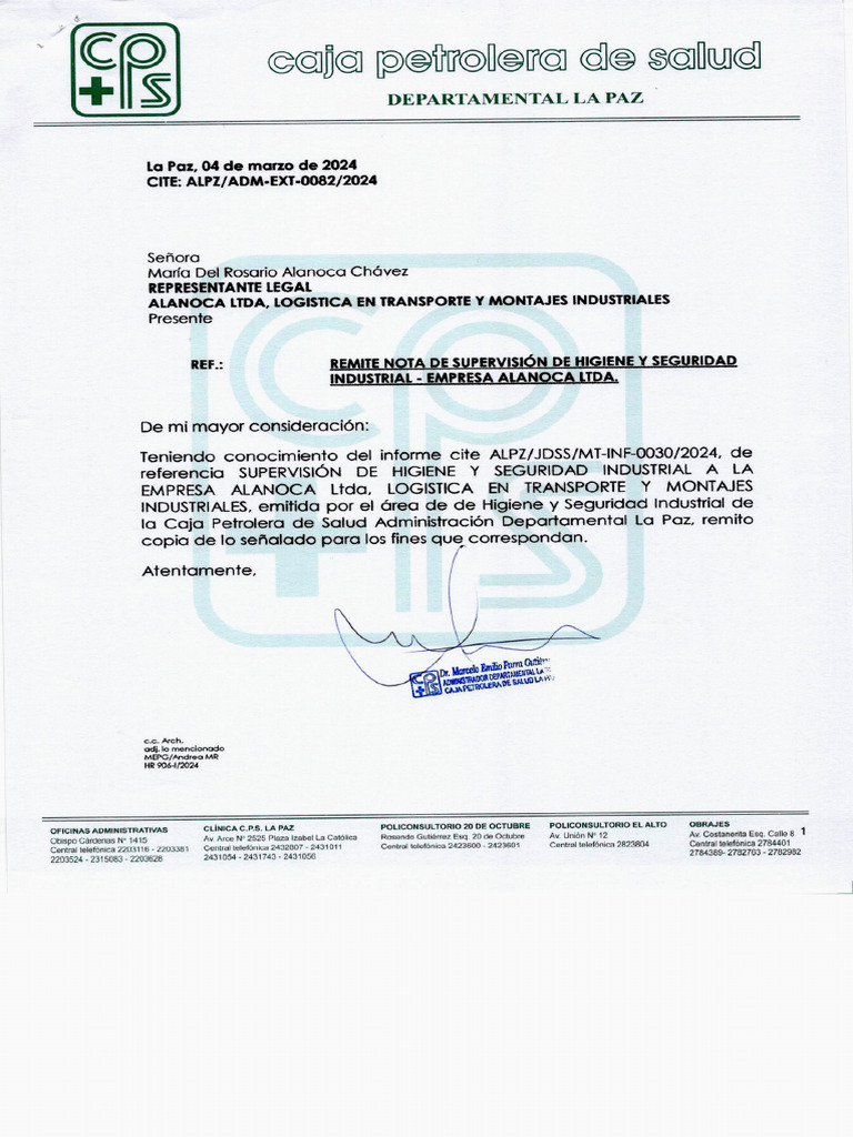 Informe Inspección Cps | PDF