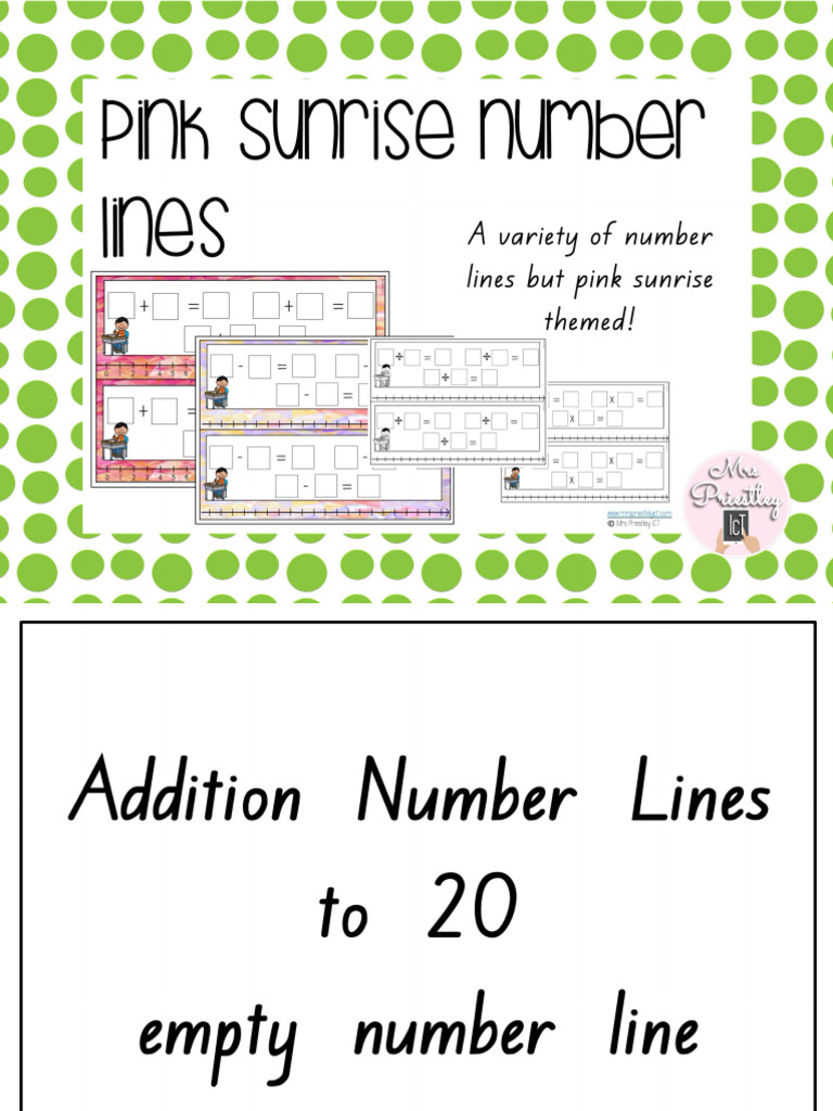 Pink Sunrise Number Lines | PDF
