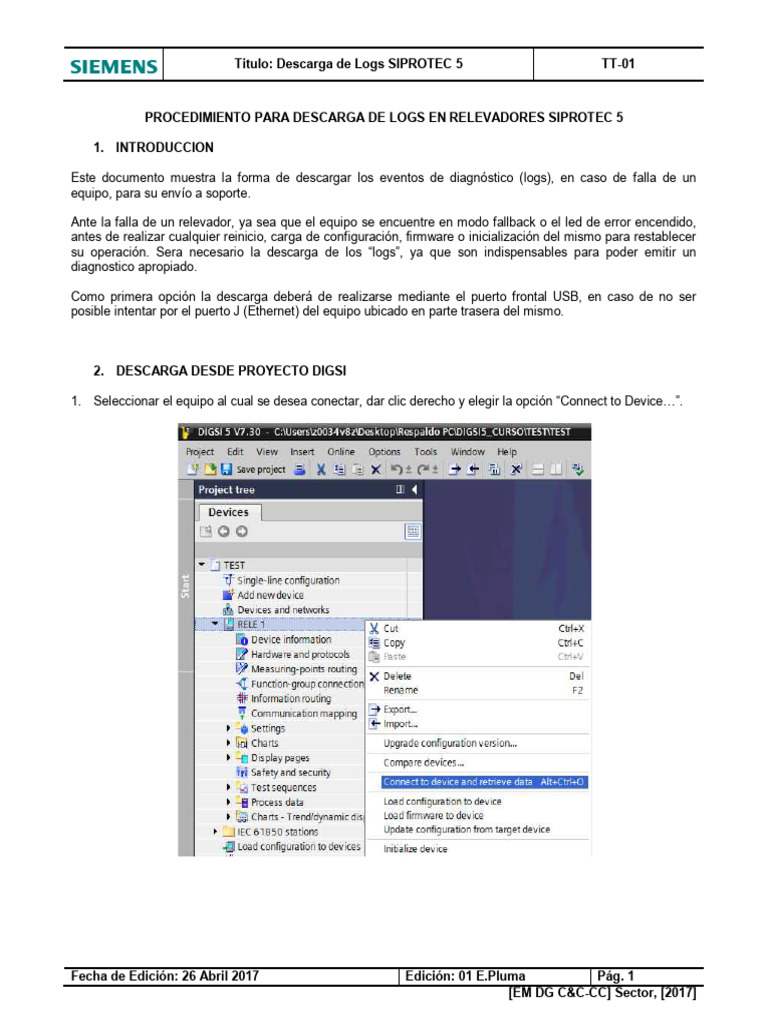 Descarga Logs SIPROTEC 5 Guía | PDF | Software del sistema | Software