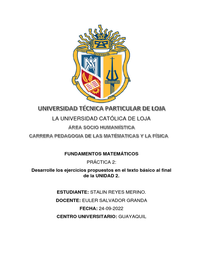 Stalin Reyes - 2 Tarea-1 Bim - Fundamentos Matematicos-Paraleo 101 ...