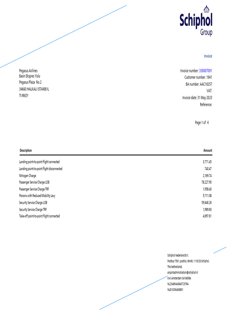 Pegasus Airlines Invoice May 2023 | PDF | Aircraft | Transport