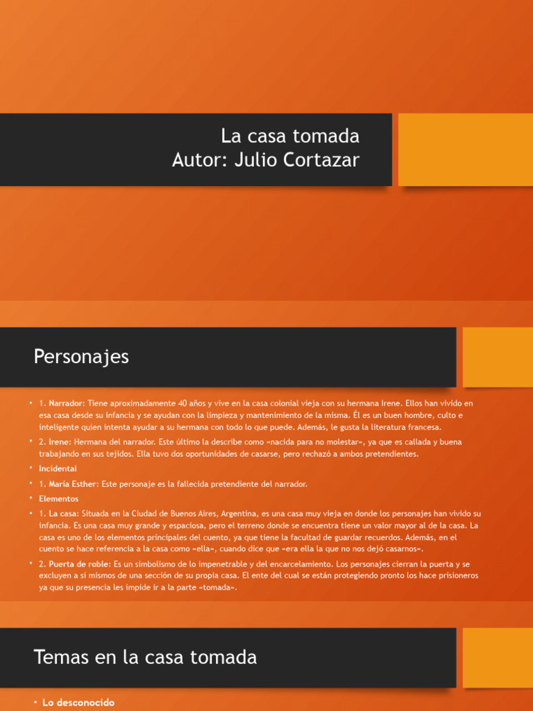 Analisis La Casa Tomada | PDF | Narración