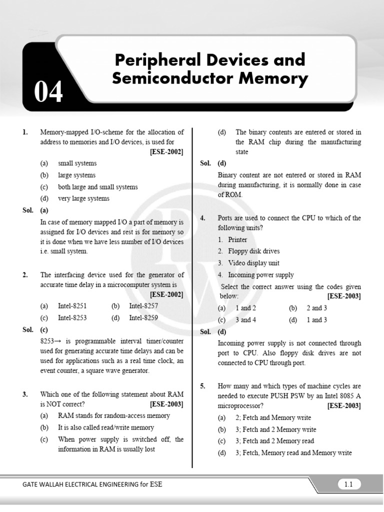 CH-4 - Peripheral Devices and Semiconductor Memory - Ashish Mishra | PDF | Random Access Memory ...