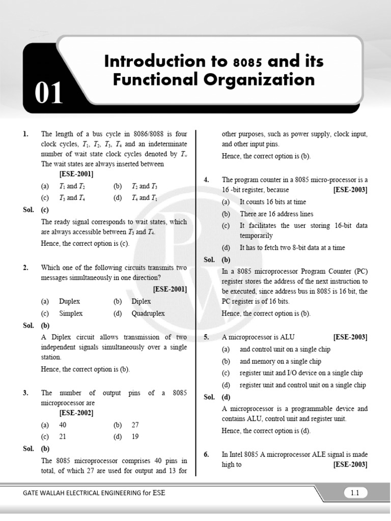 CH-1 - Introduction To 8085 and Its Functional Organization - ESE - Microprocessor - ECE | PDF ...