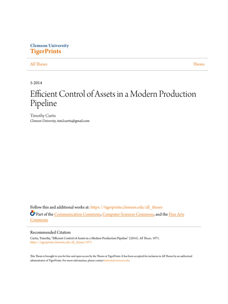 Efficient Control of Assets in A Modern Production Pipeline | PDF ...