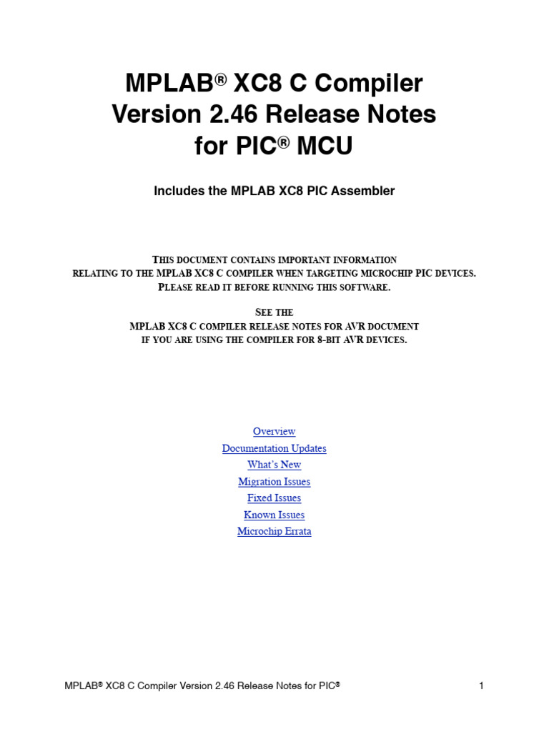 xc8 v2.46 Full Install Release Notes PIC | PDF | Assembly Language ...