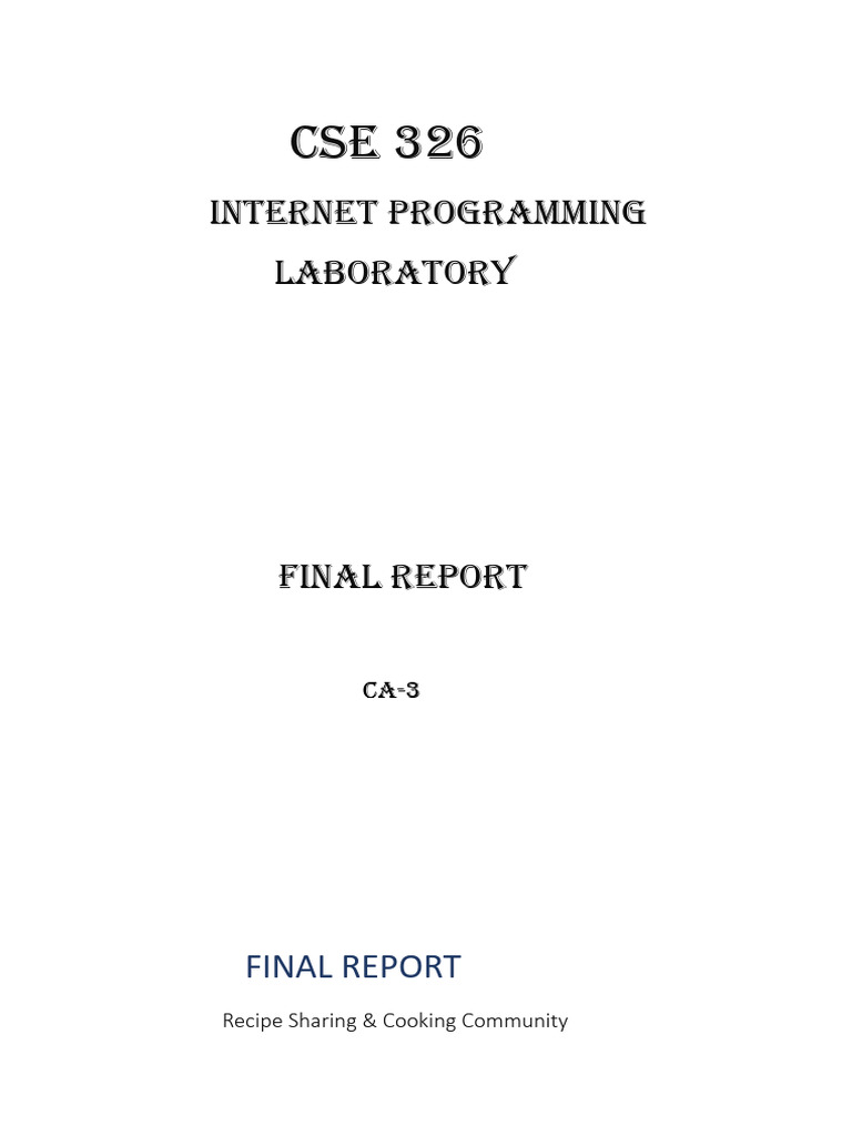 Final Report Cse 326 PDF | PDF | Websites | World Wide Web
