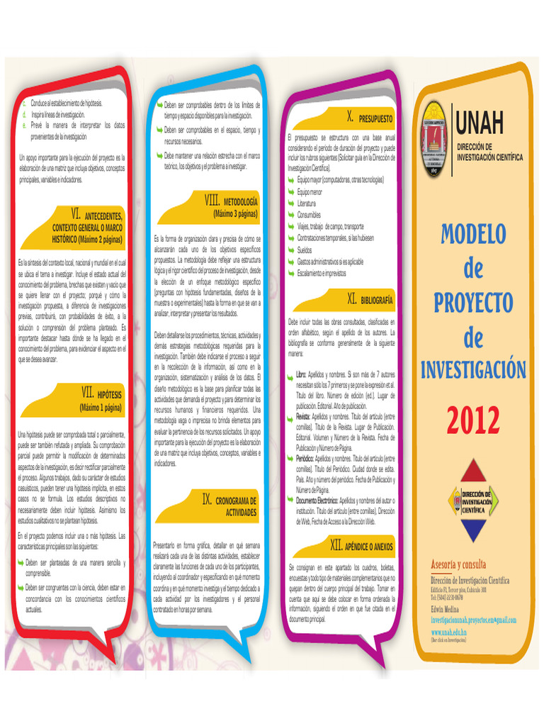 Trifolio Modelo de Protocolo de Investigación 2 | PDF | Teoría | Conocimiento