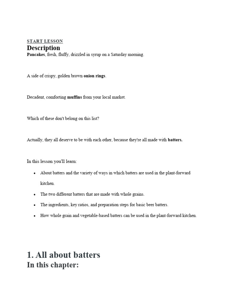 Batters | PDF | Batter (Cooking) | Flour