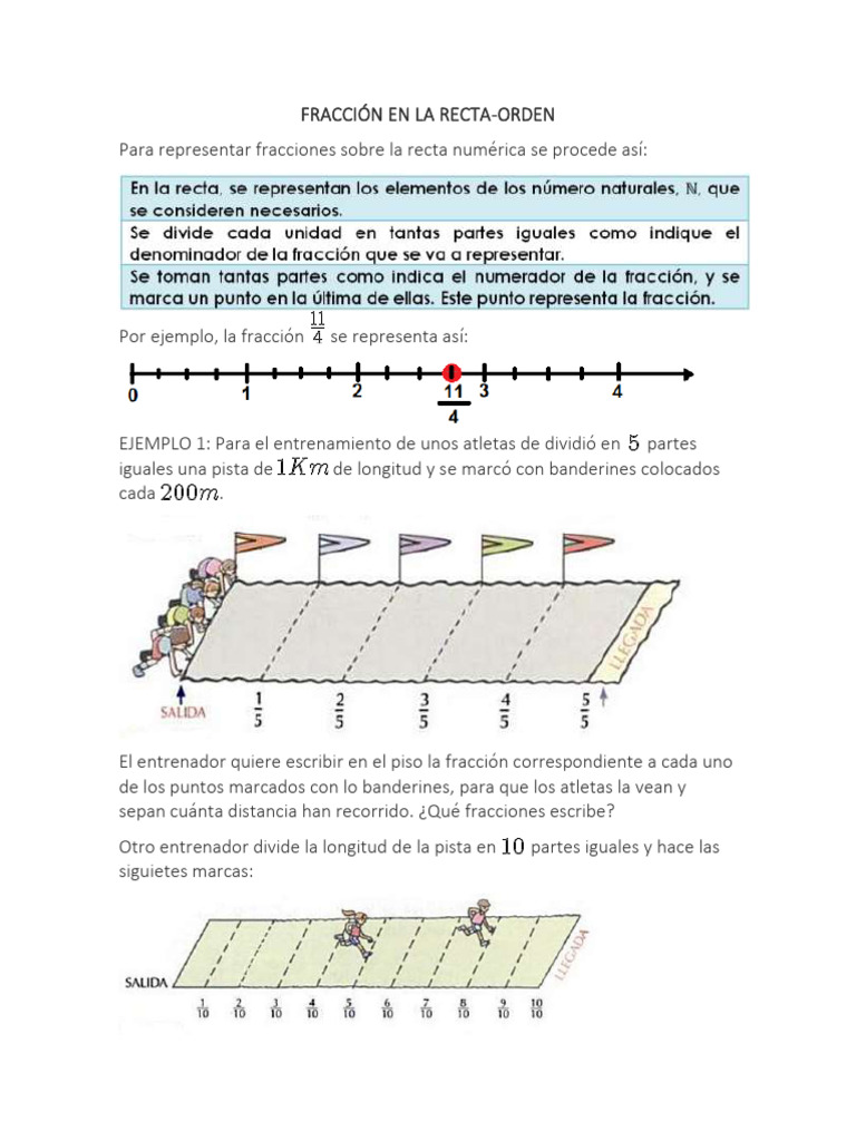Fracciones en la Recta Numérica | PDF | Métodos y materiales de ...