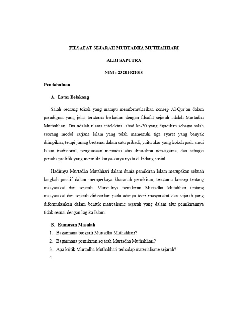 Filsafat Sejarah Murtadha Muthahhari | PDF