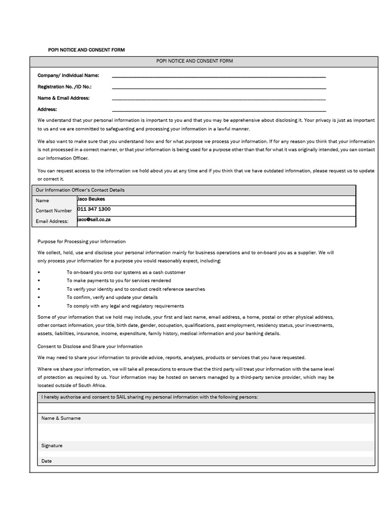 Consent Form & Agreement - Once Off Supplier | PDF | Procedural ...