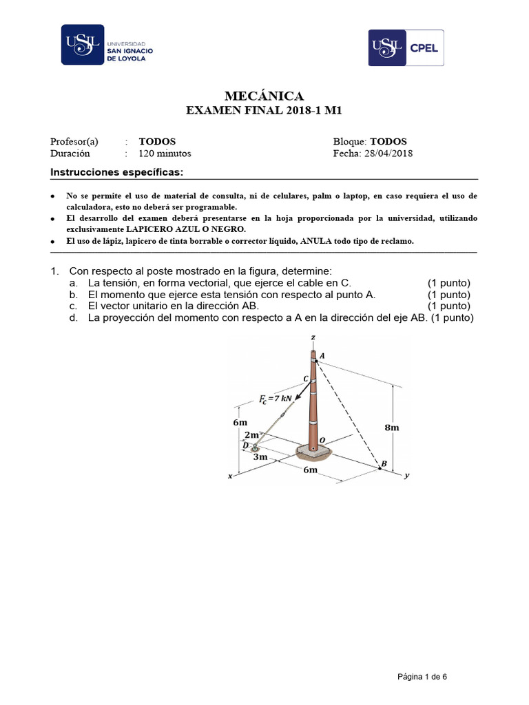 Examen 02 | PDF | Vector Euclidiano | Fuerza