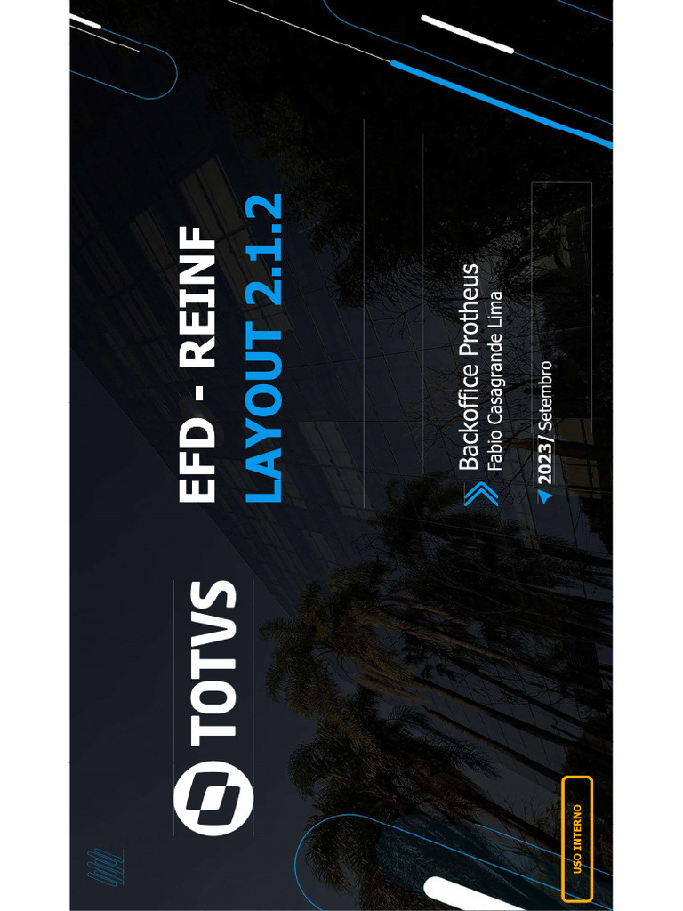 Reinf 2.1.2 Taf Protheus 12 Módulo Financeiro | PDF