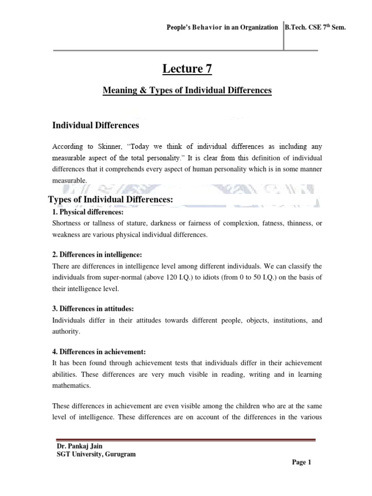 Lecture 7 | PDF | Intelligence | Intelligence Quotient