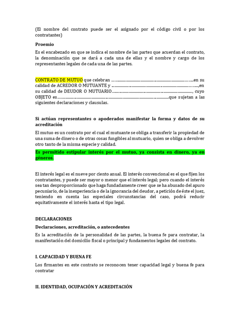 Contrato de Mutuo Con Interés.1 | PDF | Pagos