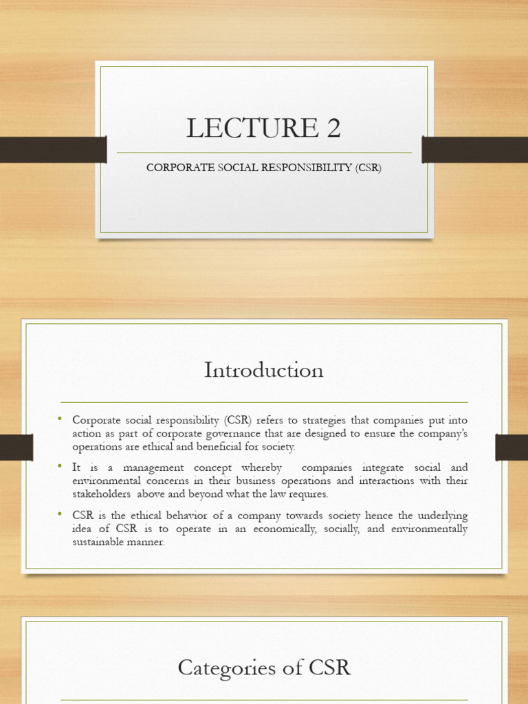 LECTURE 2 Corporate Social Responsibility | Download Free PDF ...