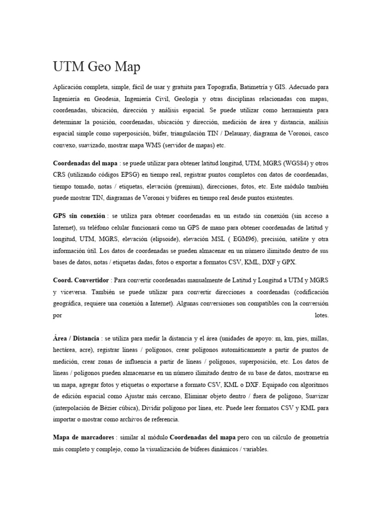 UTM Geo Map Celu 2 | PDF | Sistema de Posicionamiento Global | Mapa