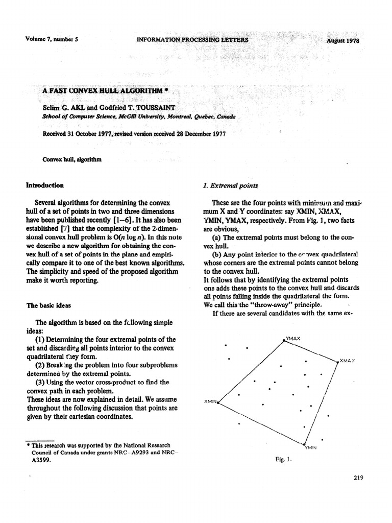 A Fast Convex Hull Algorithm | PDF | Computing | Algorithms