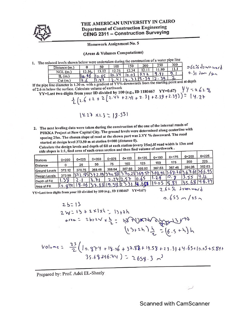 Surveying Assignment 5 | PDF