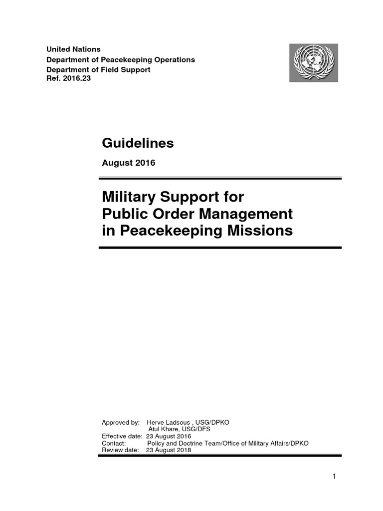 16-2016.23 - Military Support For Public Order Management - Guidelines ...