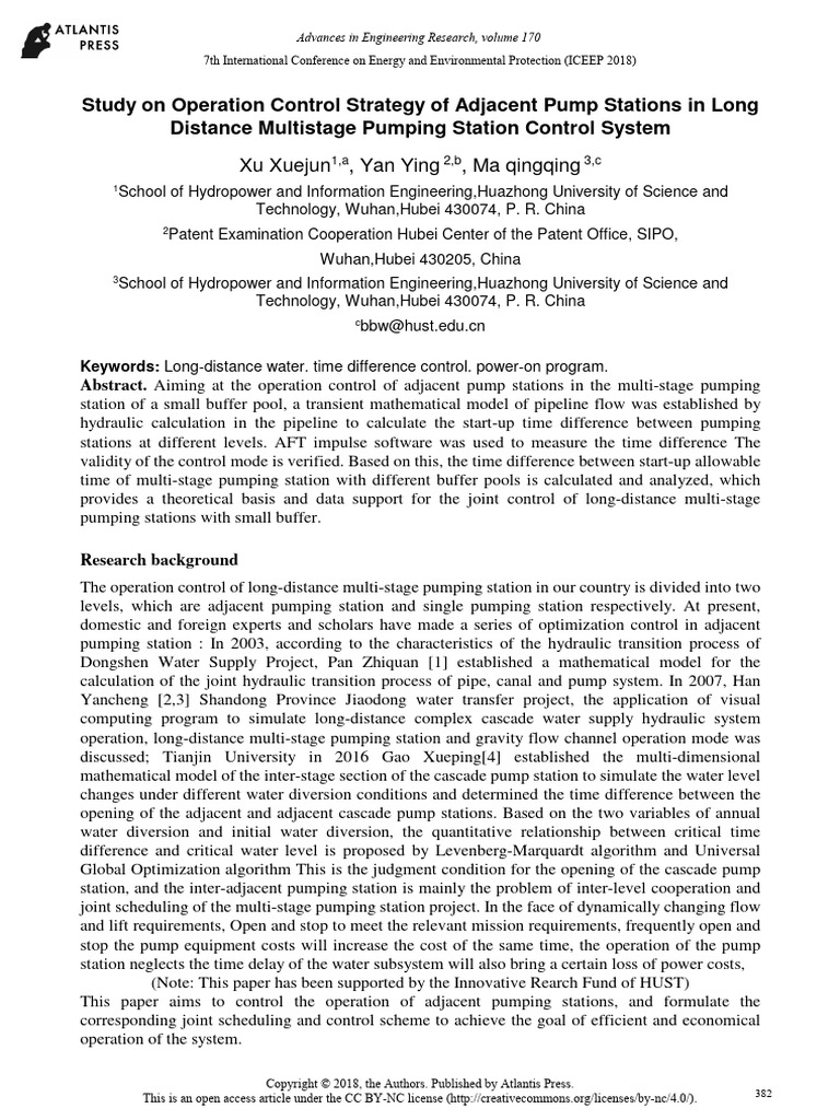 Study On Operation Control Strategy of Adjacent Pump Stations in Long ...