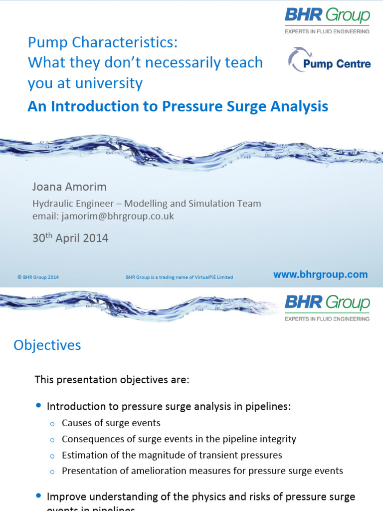 Breakout M - BHR Group - Pressure Surge Analysis | PDF | Pump | Waves